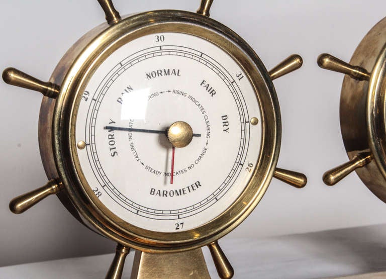 Nautical Thermometer-Barometer by AirGuide at 1stdibs