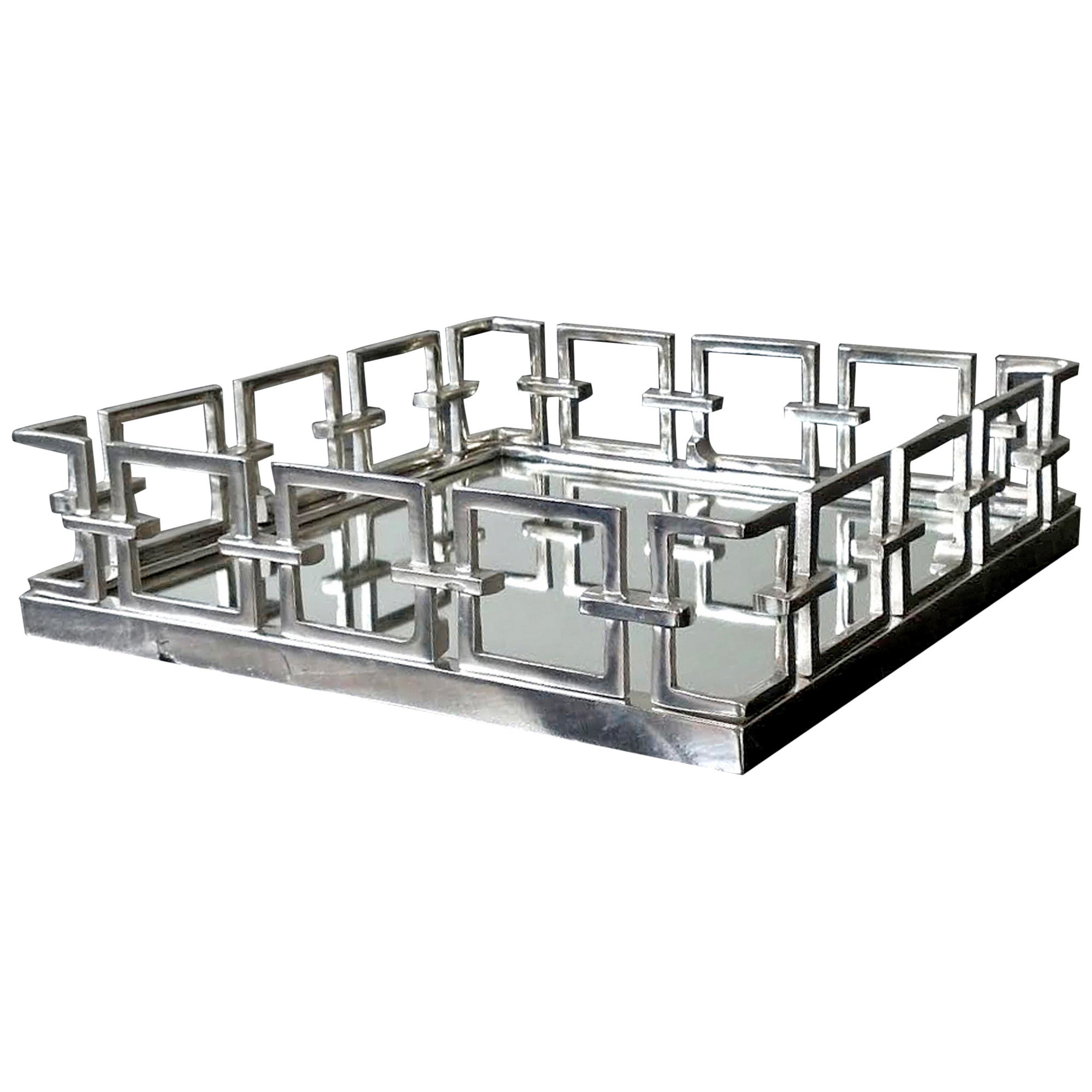 Large Gallery Tray with Mirror Bottom at 1stDibs