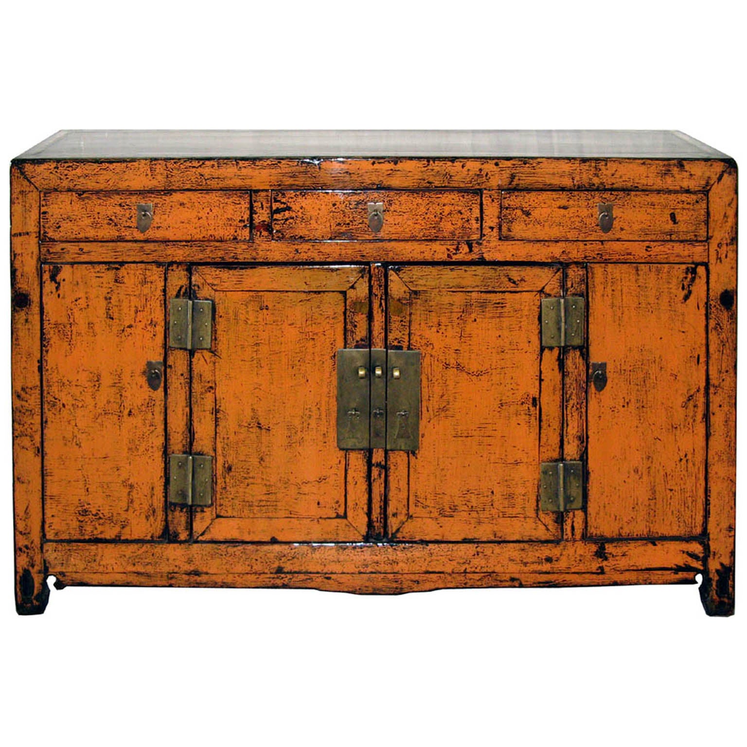 Antique Orange Sideboard at 1stDibs