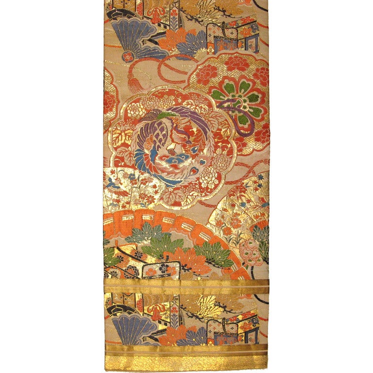 Bird and Fan Obi at 1stDibs