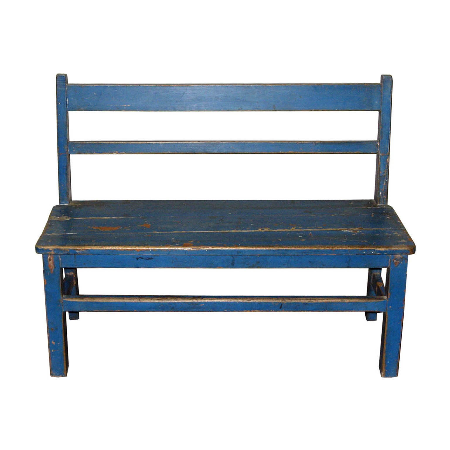 Vintage Blue School Bench at 1stDibs
