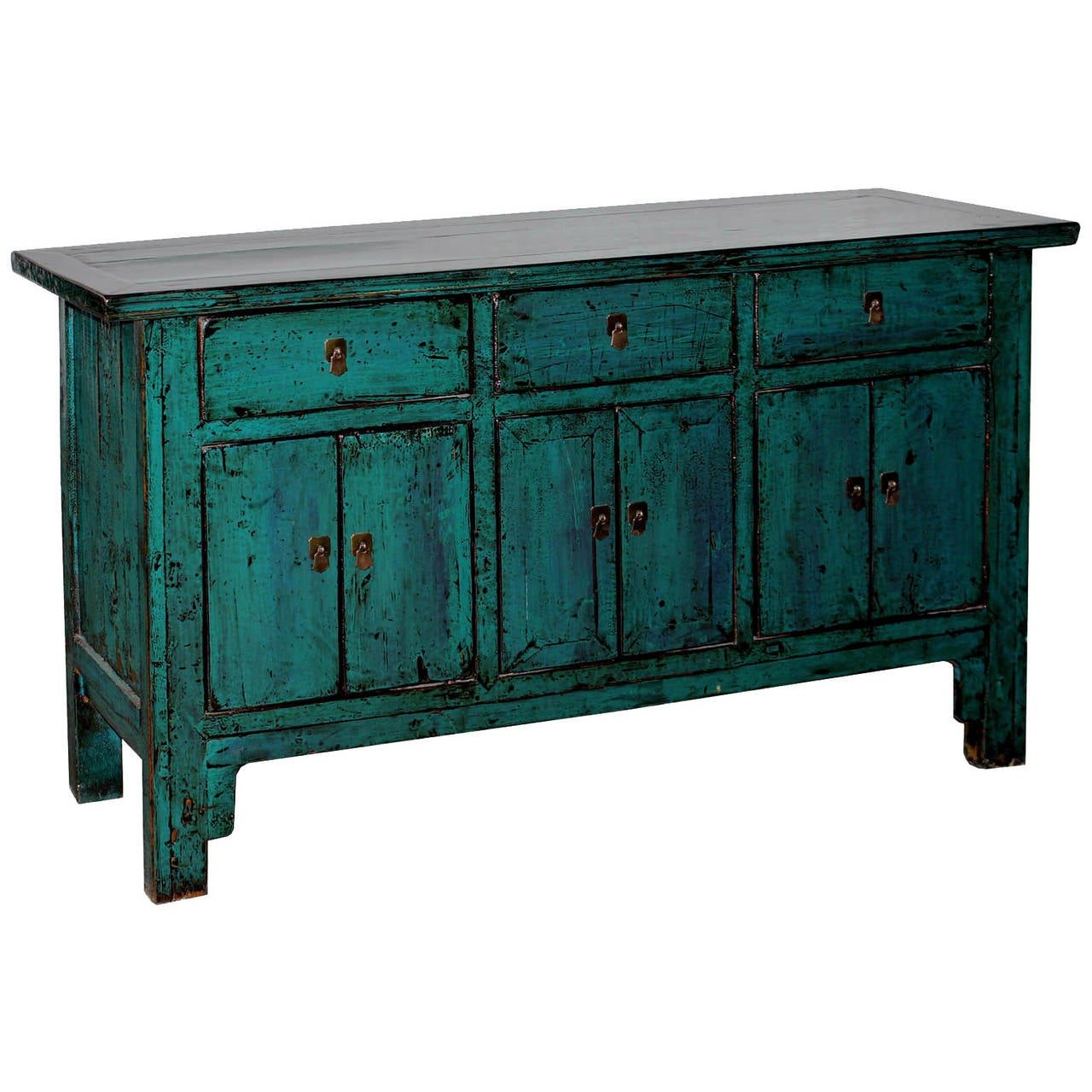 Teal Shandong Buffet at 1stDibs