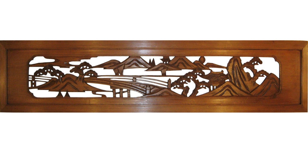 Japanese Carved Wood Ranma at 1stDibs