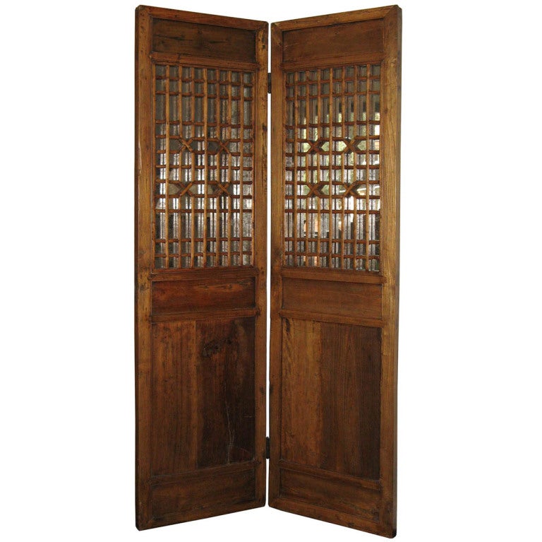 Antique 2 Panel Screen at 1stDibs