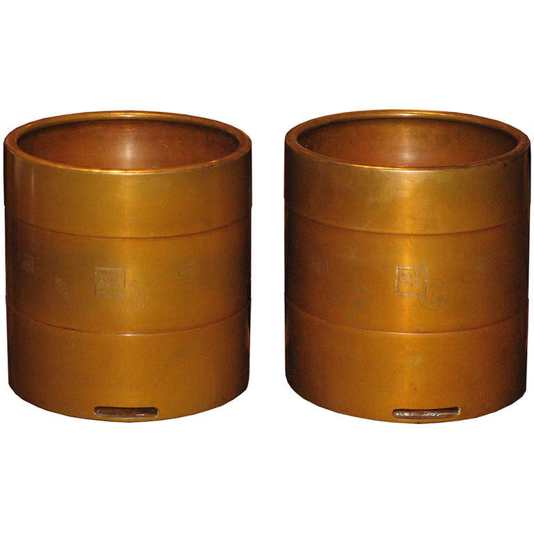 Pair of Japanese Bronze Hibachi at 1stDibs