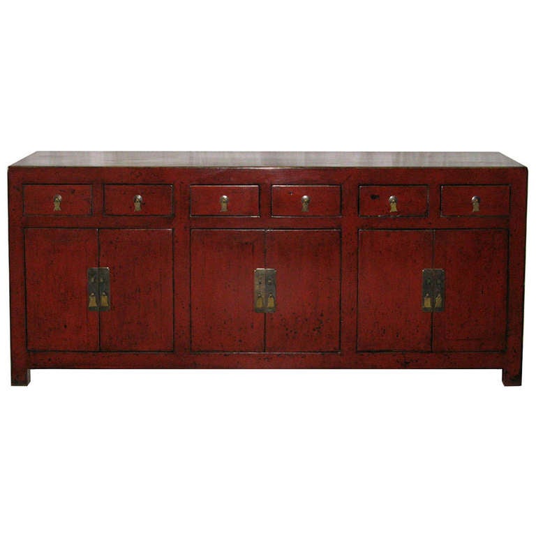 6 Drawer Red Shanxi Buffet at 1stDibs