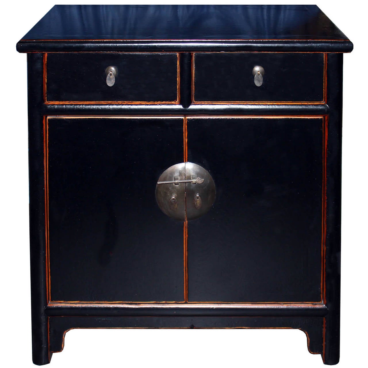 Black Two-Drawer Chest at 1stDibs