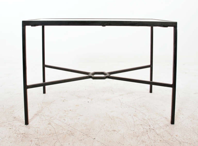 Antique Panel / Custom Steel Table at 1stDibs
