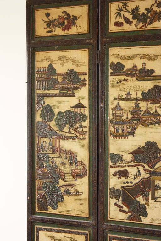 Unusual Ivory Ground Chinese Screen at 1stDibs | ivory screen