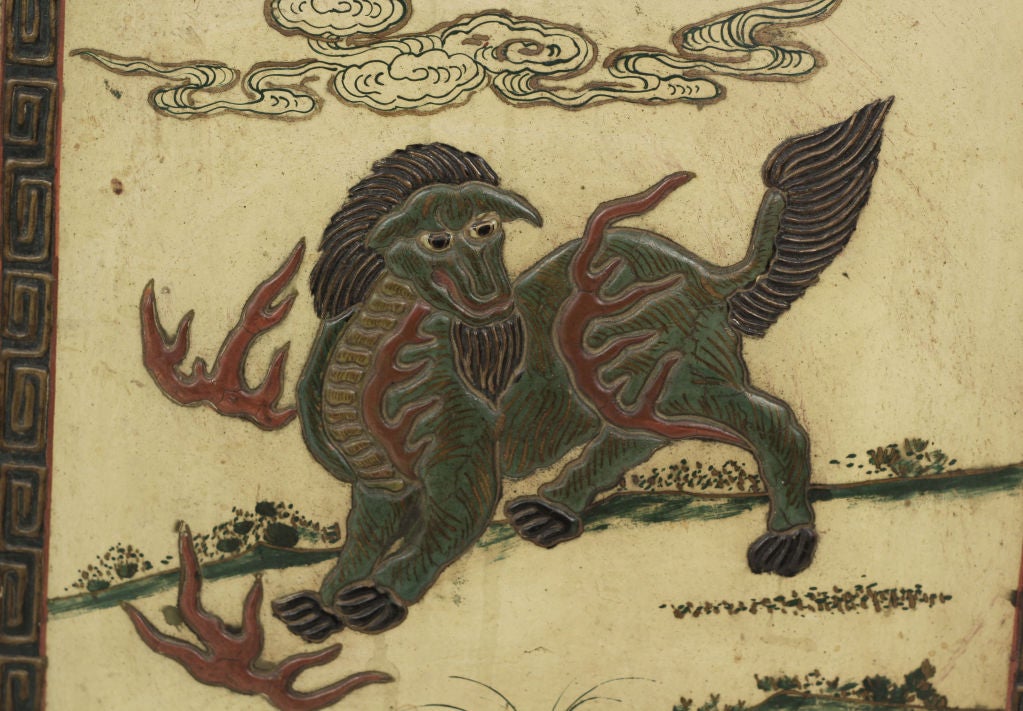 Unusual Ivory Ground Chinese Screen at 1stDibs | ivory screen