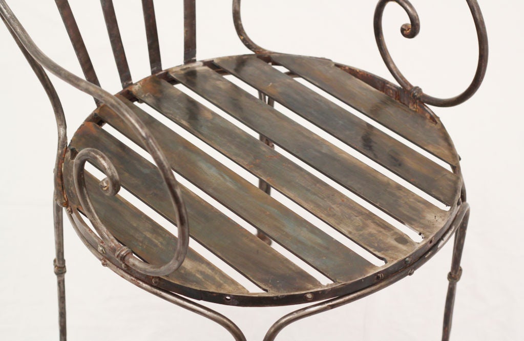 Antique Polished Steel Chair at 1stDibs