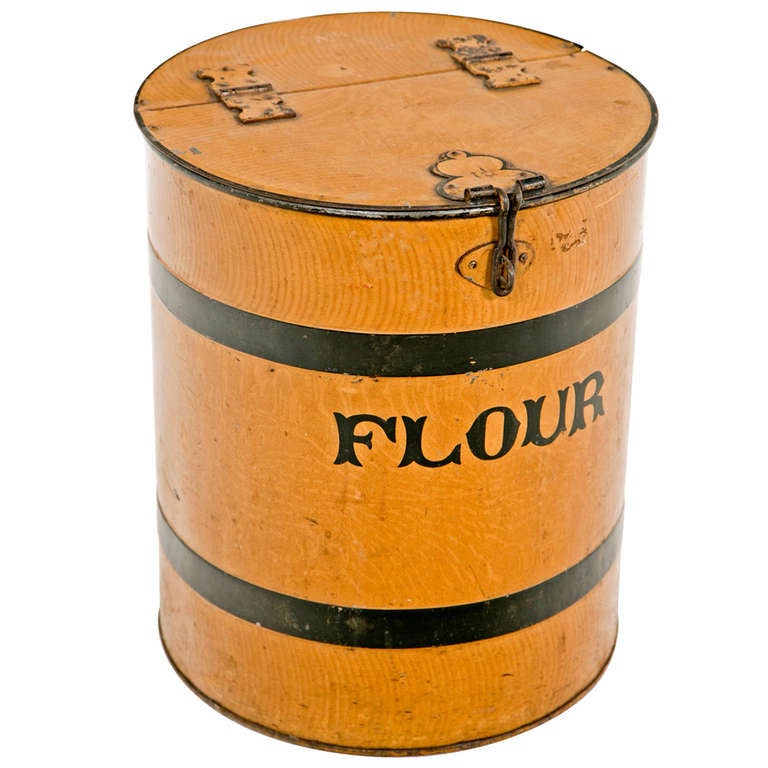 Large Old Tole Flour Bin at 1stDibs