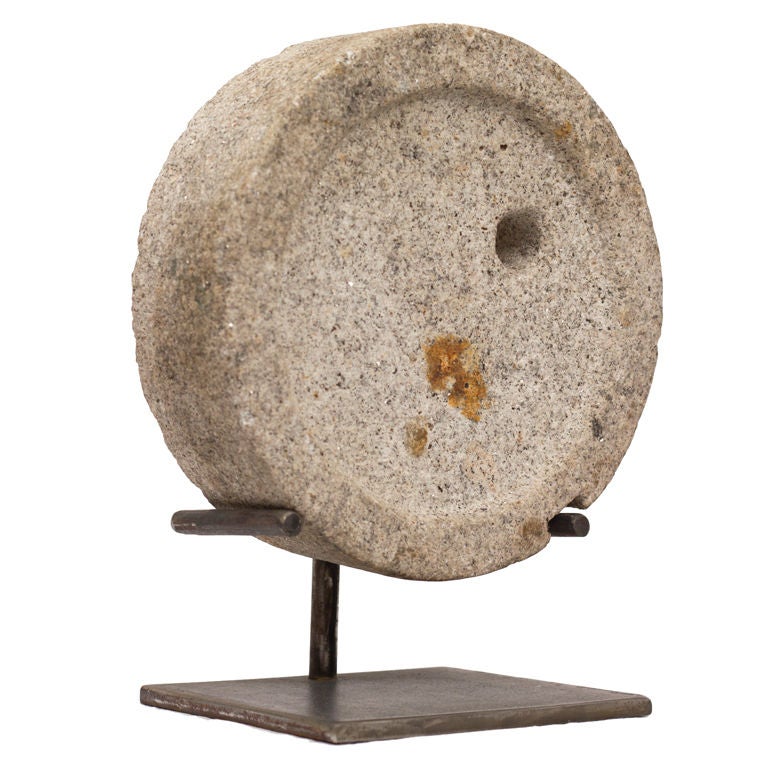 Antique Japanese Mill Stone on Stand at 1stDibs