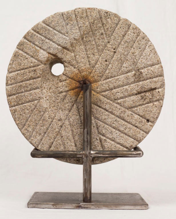 Antique Japanese Mill Stone on Stand at 1stDibs