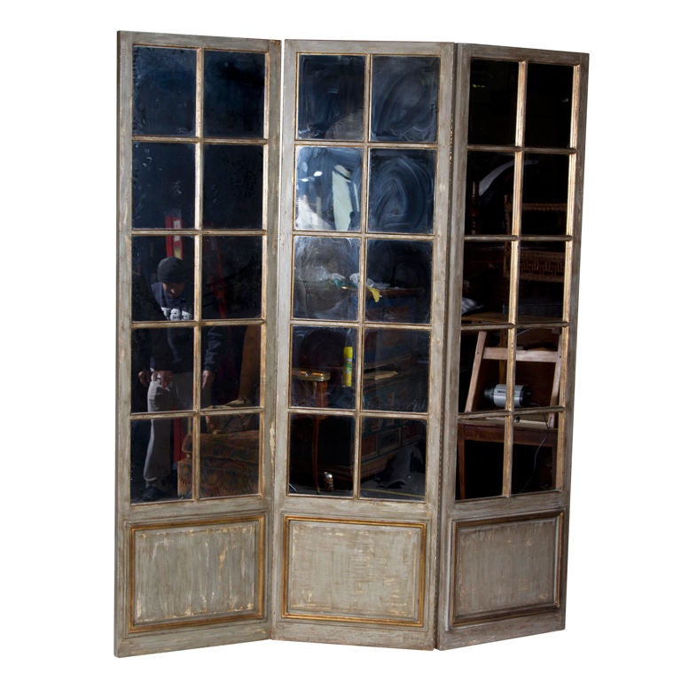 Large Custom Mirrored Screen by Michael Taylor at 1stDibs