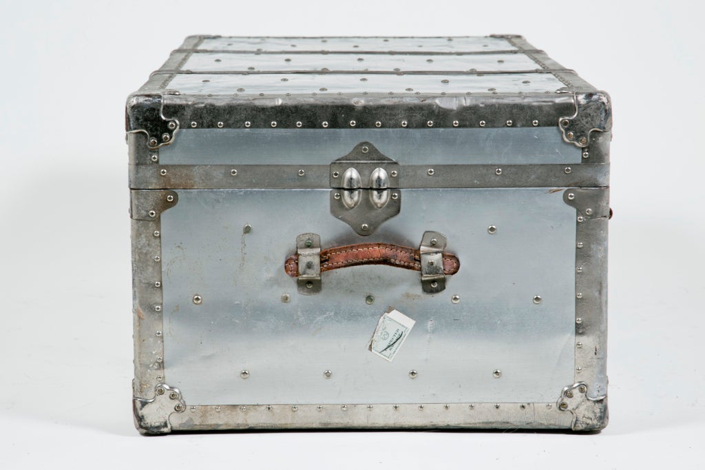 Vintage Metal Trunk at 1stdibs