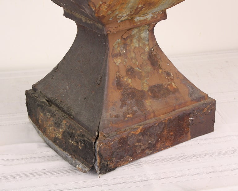Tall Distressed Antique Metal Finial at 1stDibs