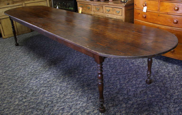 Very Long Antique Three Plank Pine Harvest Table at 1stDibs | antique ...