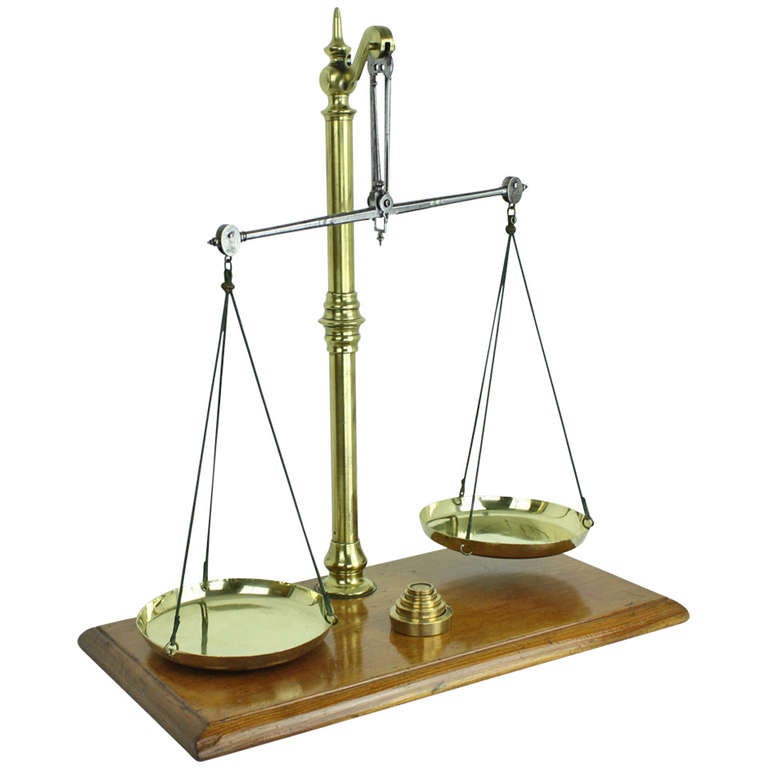 Antique English Beam Scale and Weights at 1stDibs