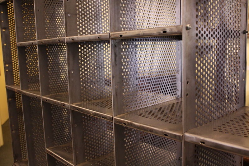 French Industrial Steel Post Office Desk with Seat at 1stDibs ...