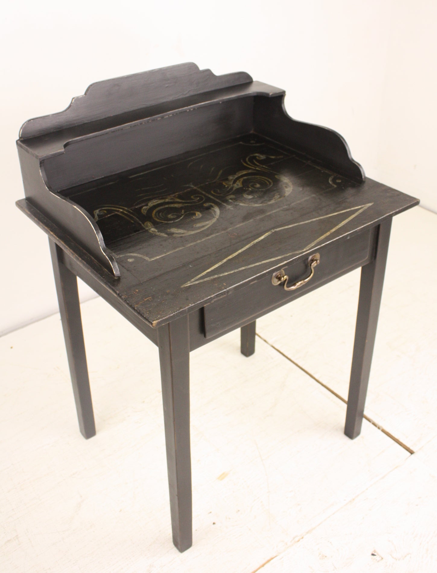 Small Antique Black Painted Table at 1stDibs