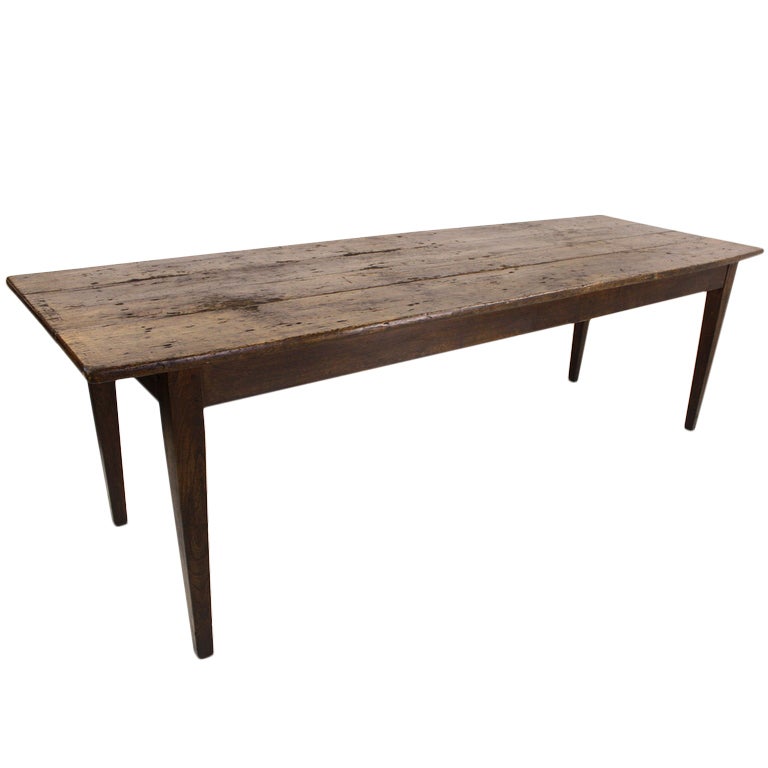 Large Antique French Poplar Distressed Farm Table at 1stdibs