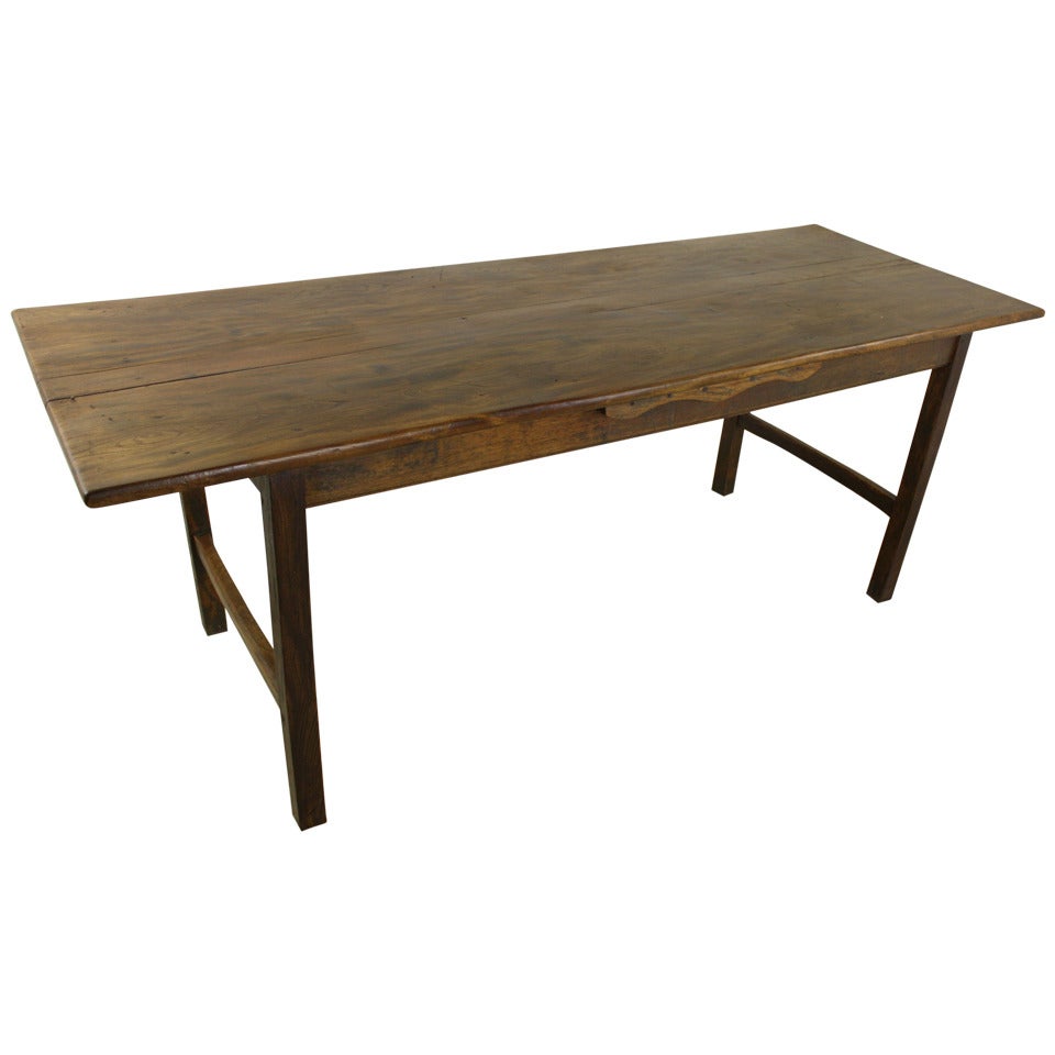 French Antique Elm Farm House Dining Table at 1stDibs