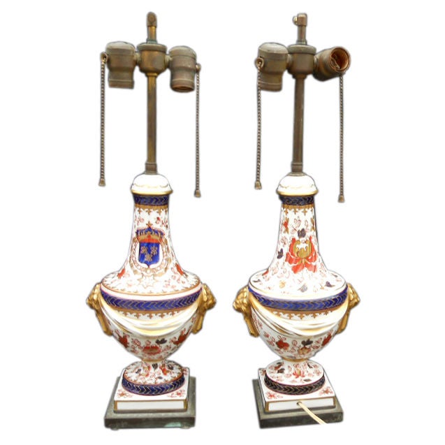 Pair Royal Crown Derby Table Lamps at 1stDibs