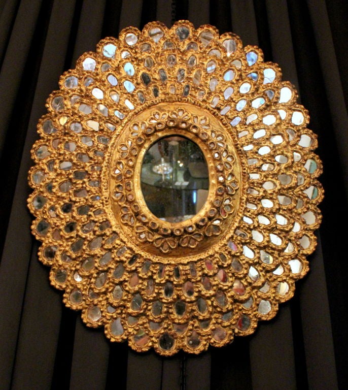 Gilt Peacock Mirror at 1stDibs