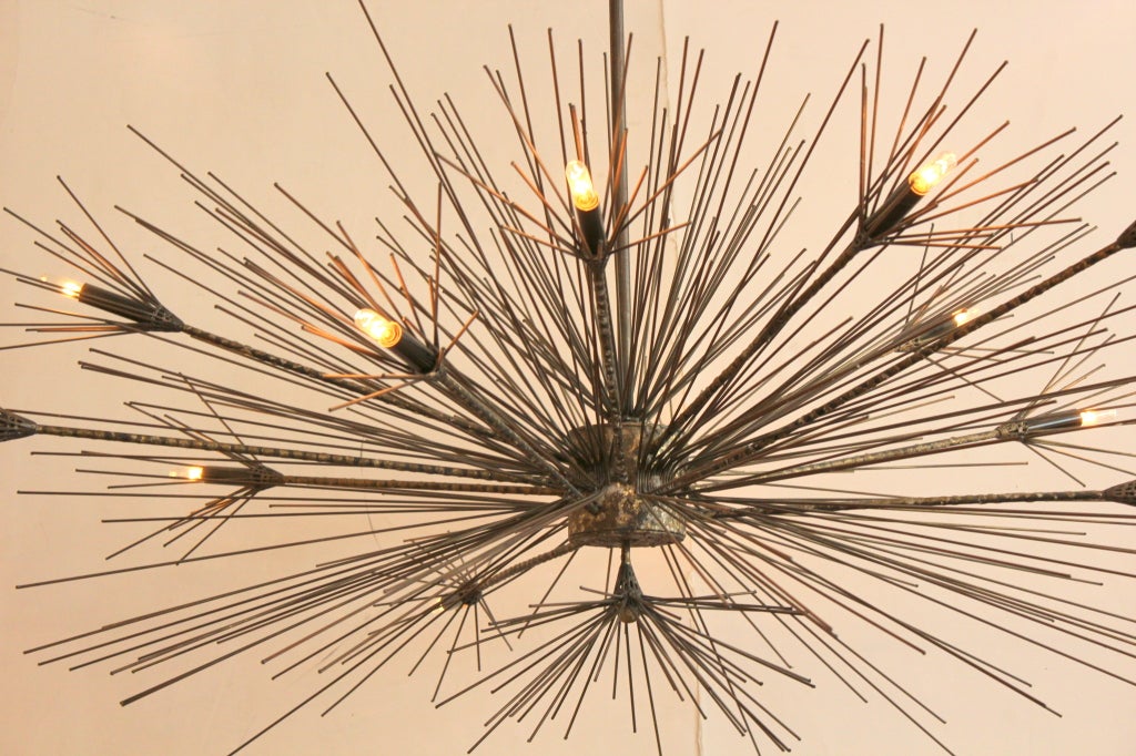 Pair of Custom Five Foot Diameter Large Brutal Chandeliers at 1stDibs