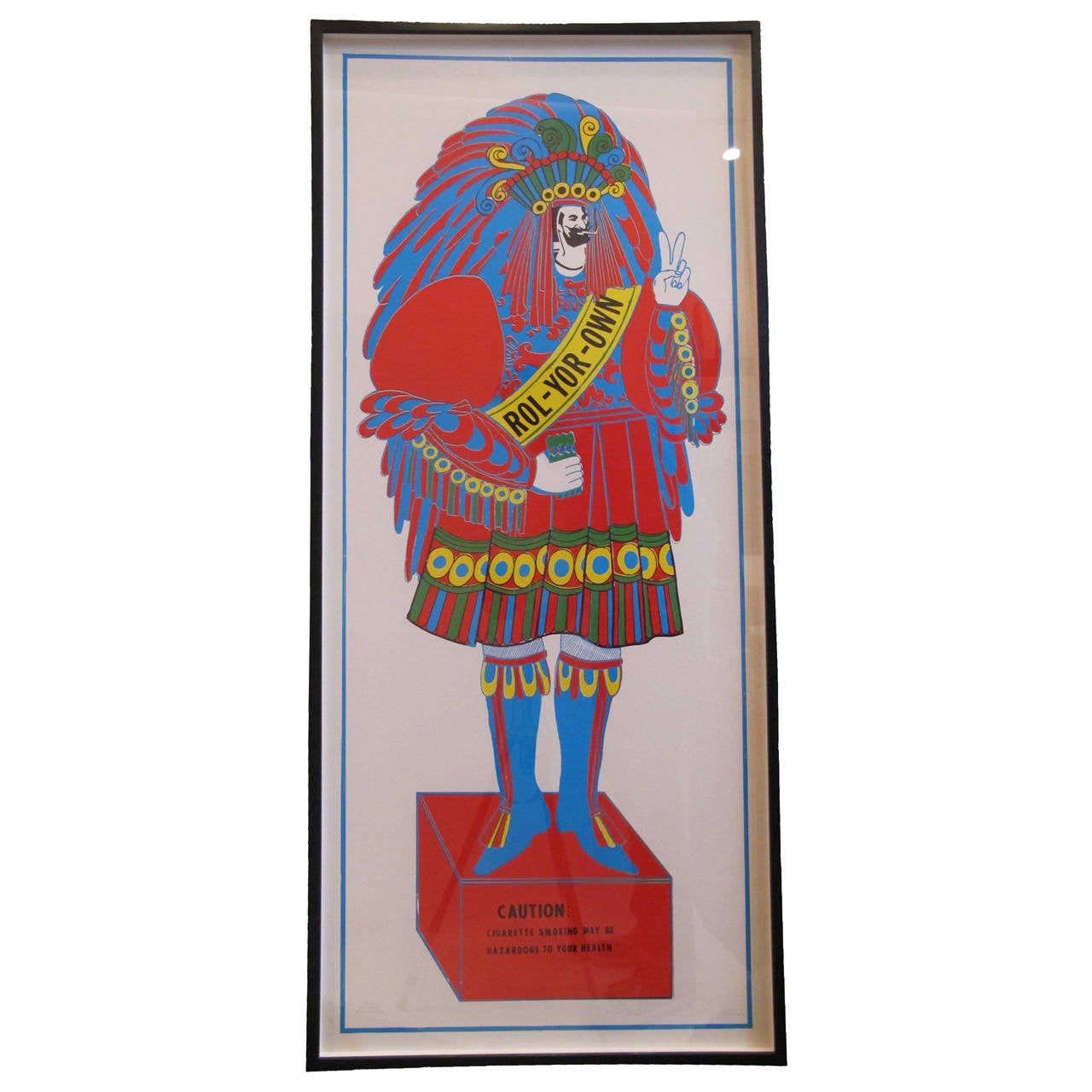 Large Zig Zag Rolling Paper Man Poster at 1stDibs