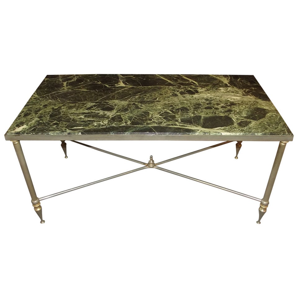 Green Marble Topped Coffee Table at 1stDibs