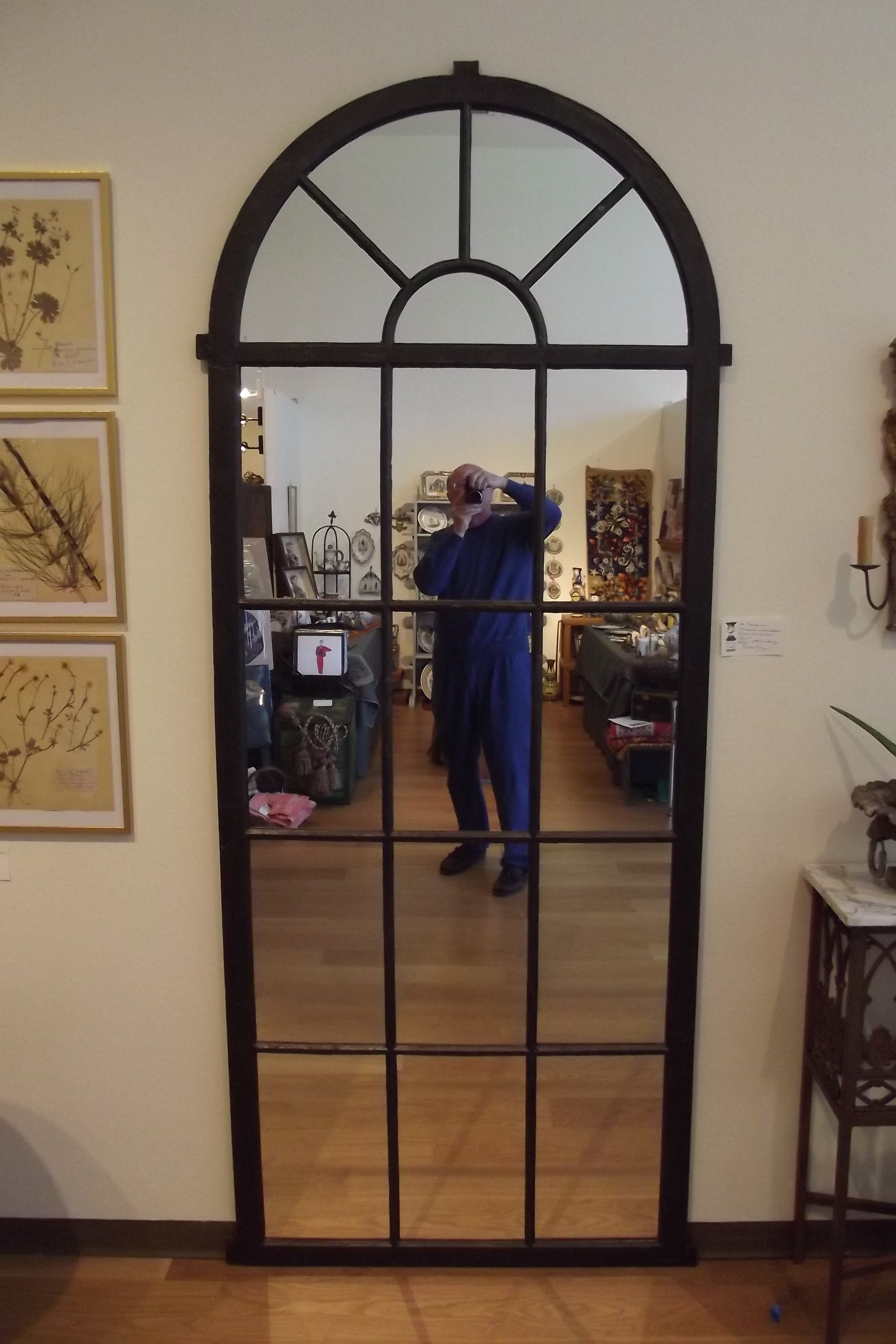 Polished Iron Palladian Window Mirror at 1stDibs