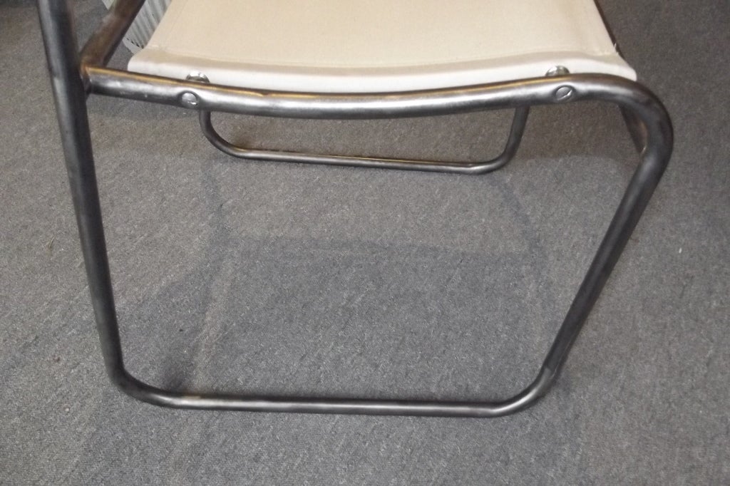 Set Of Six Pel Chairs W/ Cloth Seats at 1stDibs