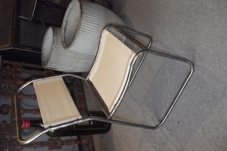 Set Of Six Pel Chairs W/ Cloth Seats at 1stDibs