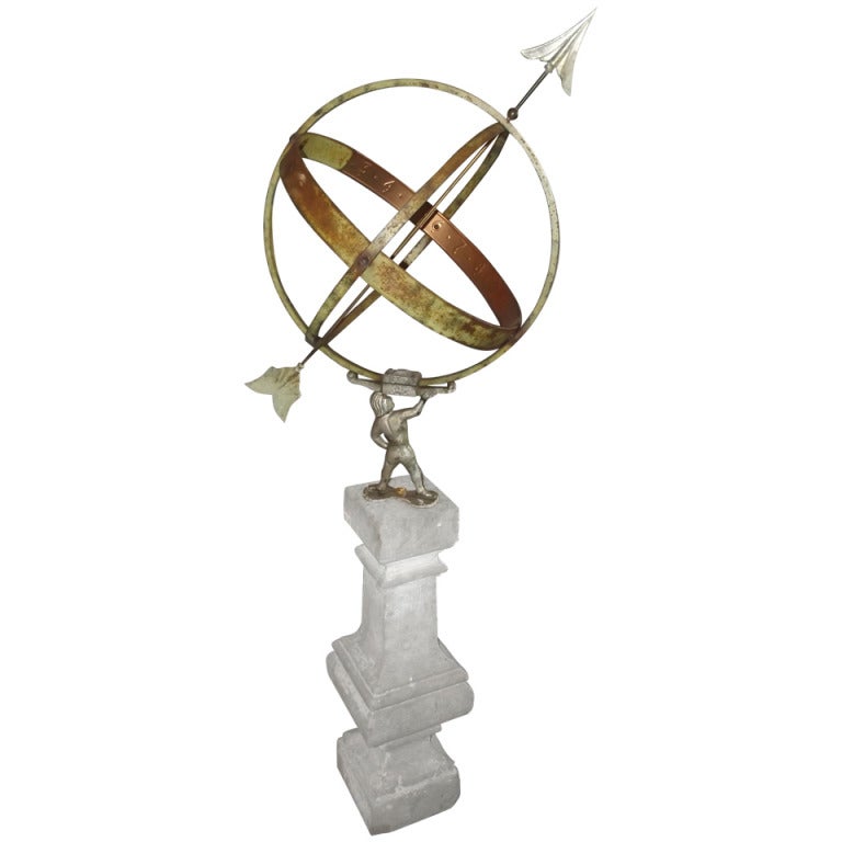 Armillary Sphere on Stone Base at 1stDibs