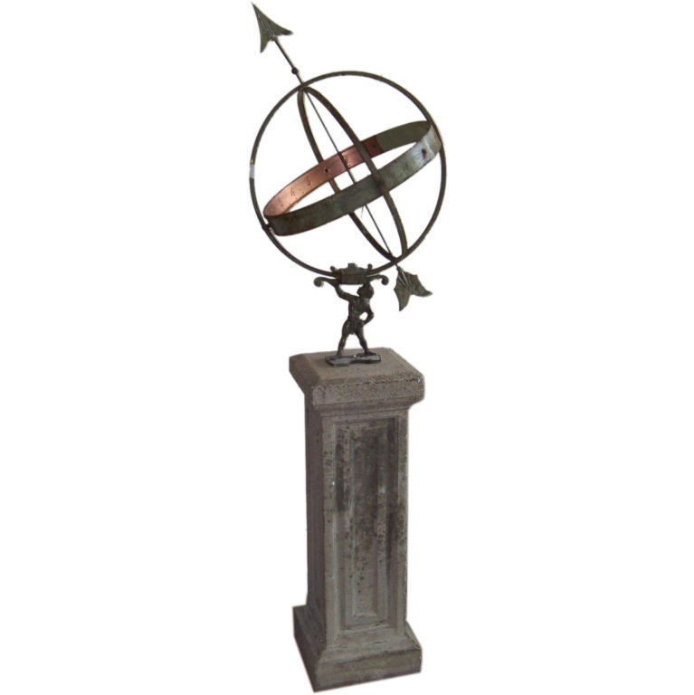 Armillary Sphere on Cast Stone Base at 1stDibs