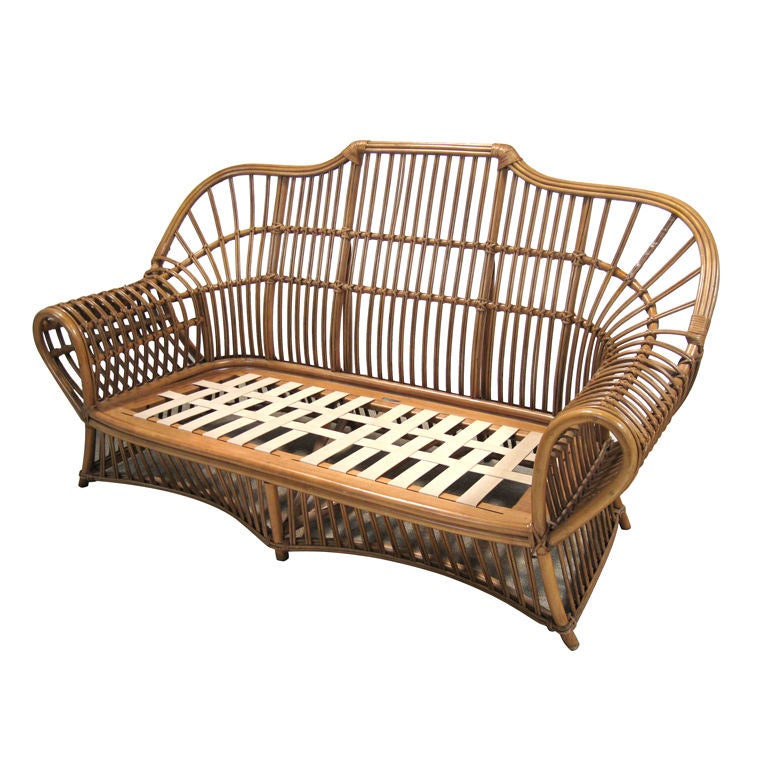 SPLIT REED LOVESEAT / SETTEE BY FICKS-REED at 1stDibs
