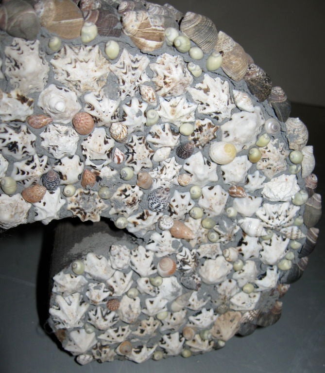 Seashell Encrusted Round Center Table at 1stDibs