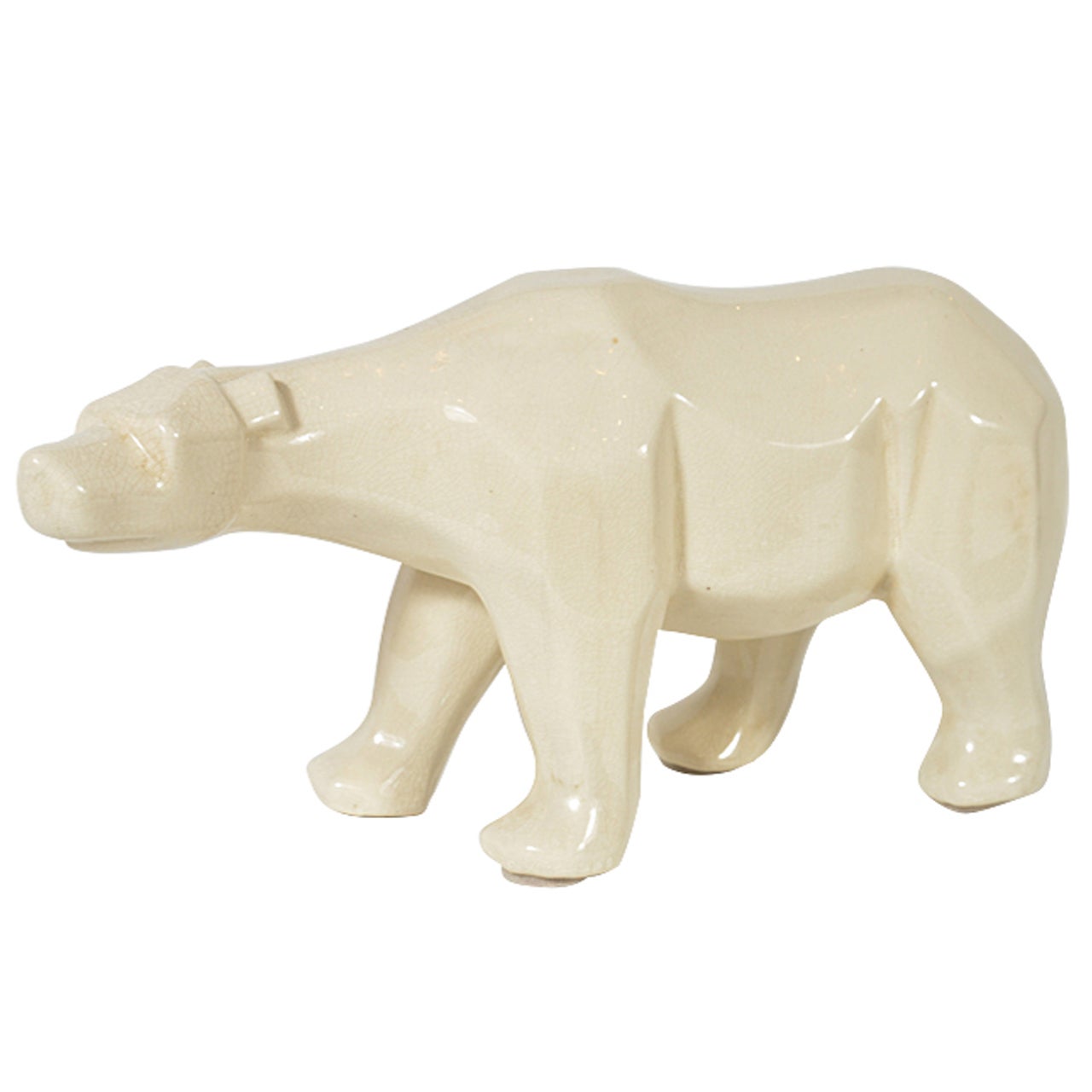 Art Deco Cubist Crackle Glaze Ceramic Polar Bear at 1stDibs | art deco ...