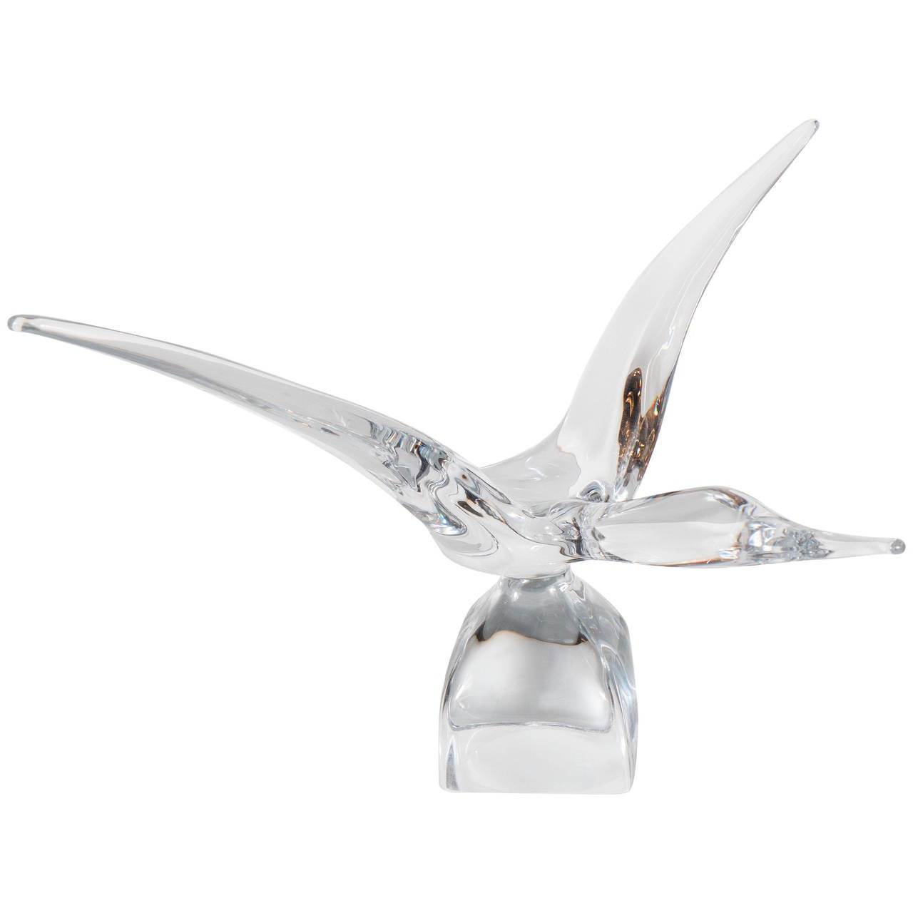 Exquisite Modernist Crystal Bird in Flight Sculpture by Daum at 1stDibs ...