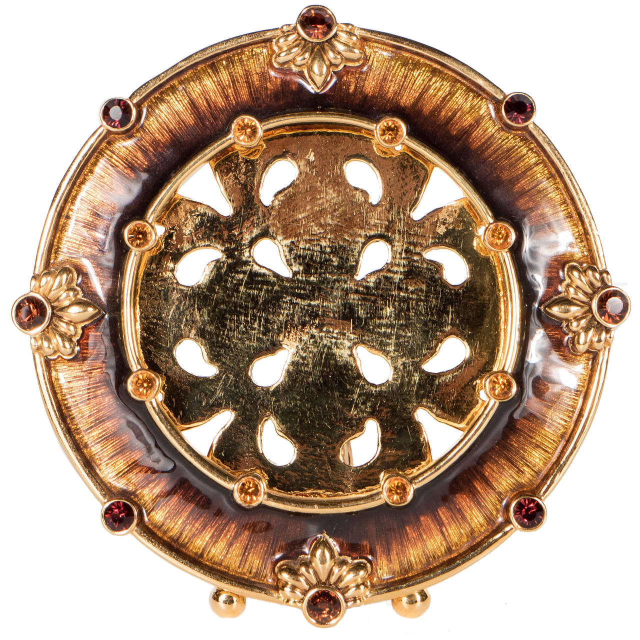 Jay Strongwater Hand Enameled Round Frame with Swarovski Crystals at ...