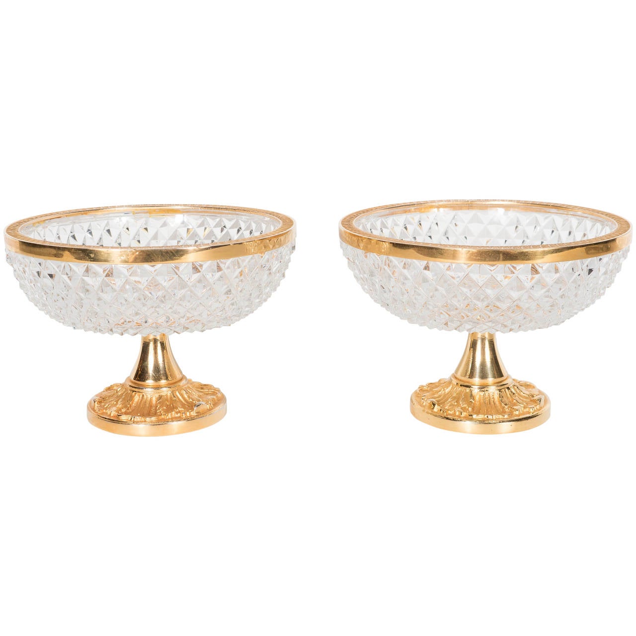 Elegant Pair of Early 20th Century French Gilt Bronze and Crystal ...