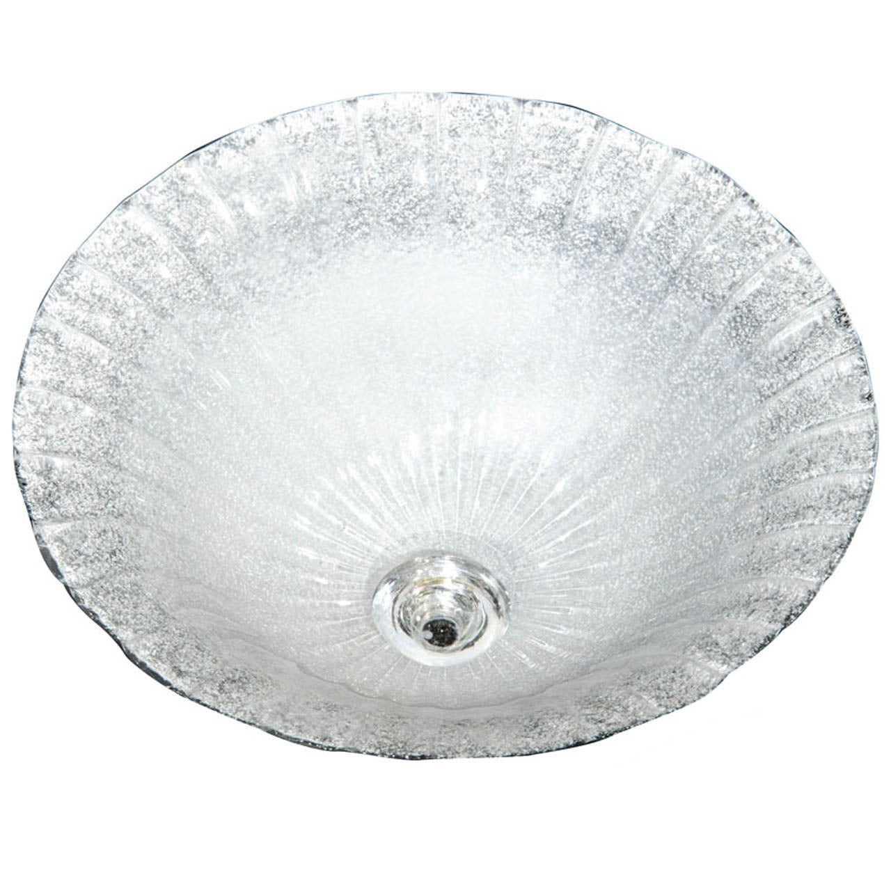 Glamorous Hand Blown Murano Glass Dome Shaped Flush Mount Chandeliers at 1stDibs