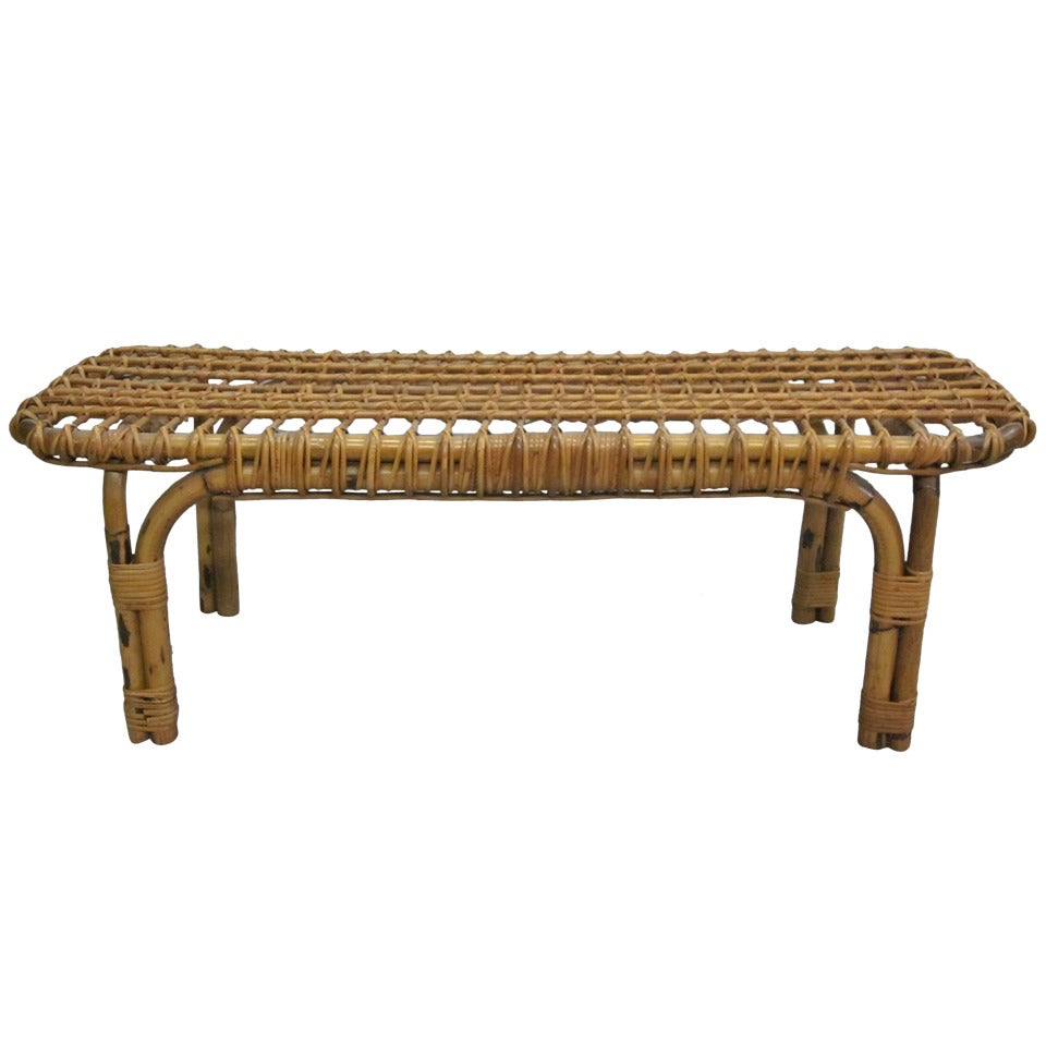 Italian Mid-century Bench Attributed to Franco Albini at 1stDibs