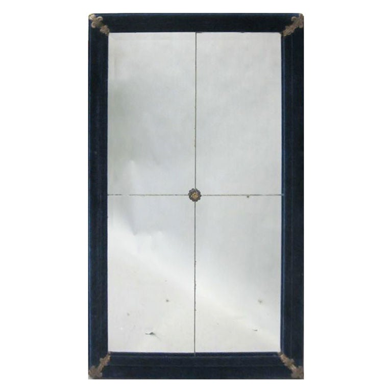 Venetian Antique Velvet Framed Mirror at 1stDibs | velvet mirror frame