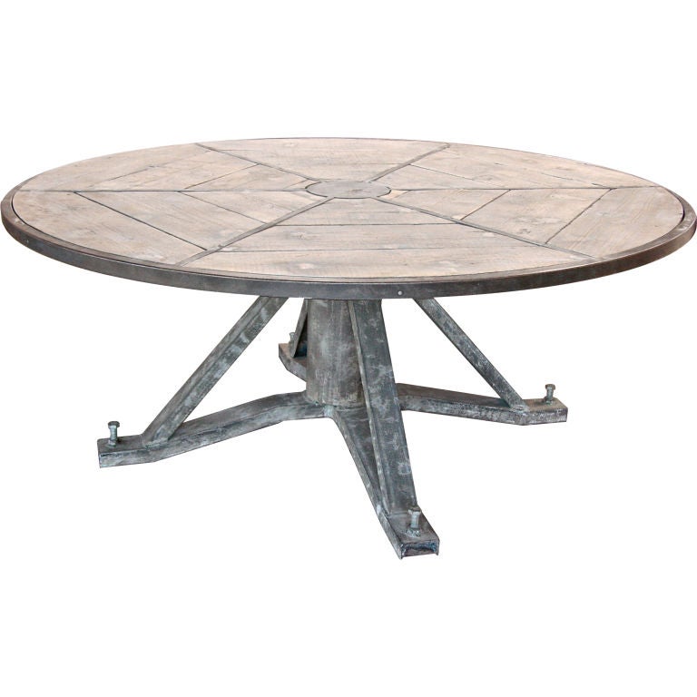 Industrial Italian Vintage Round Table at 1stDibs