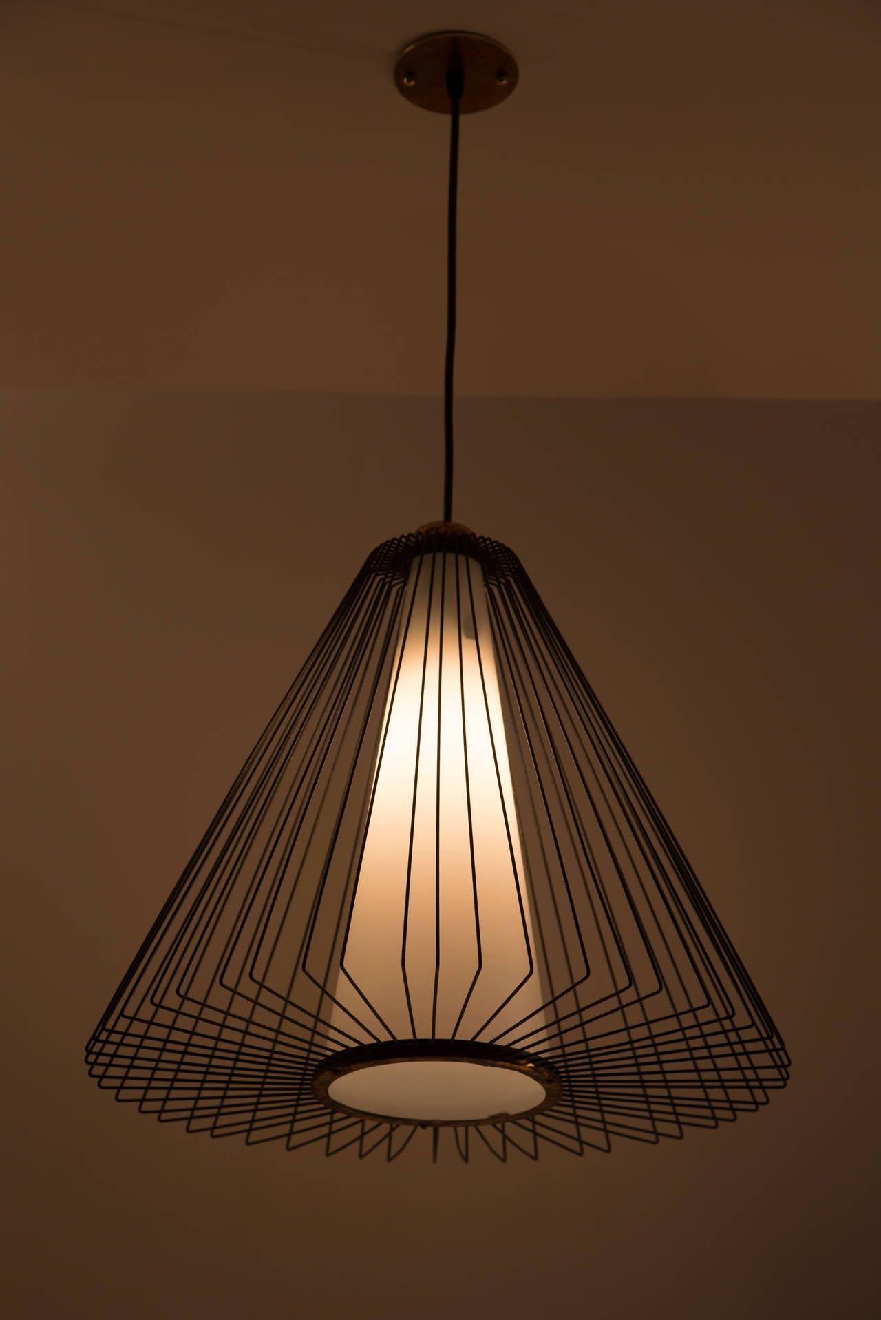 Wire and Glass Pendant by Arredoluce at 1stDibs