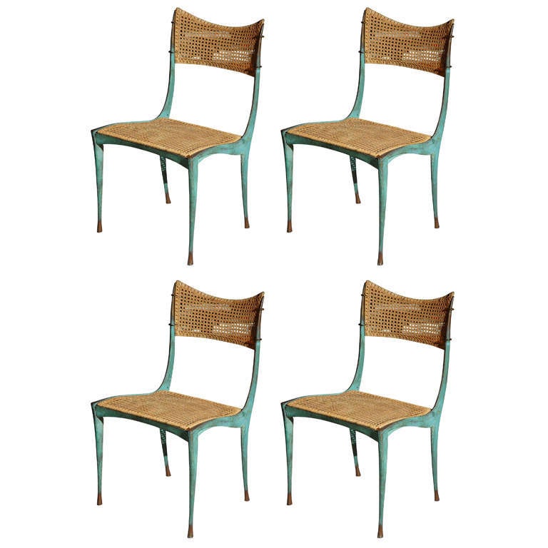 Set of Four Dan Johnson Gazelle Dining Chairs, model 10B at 1stDibs