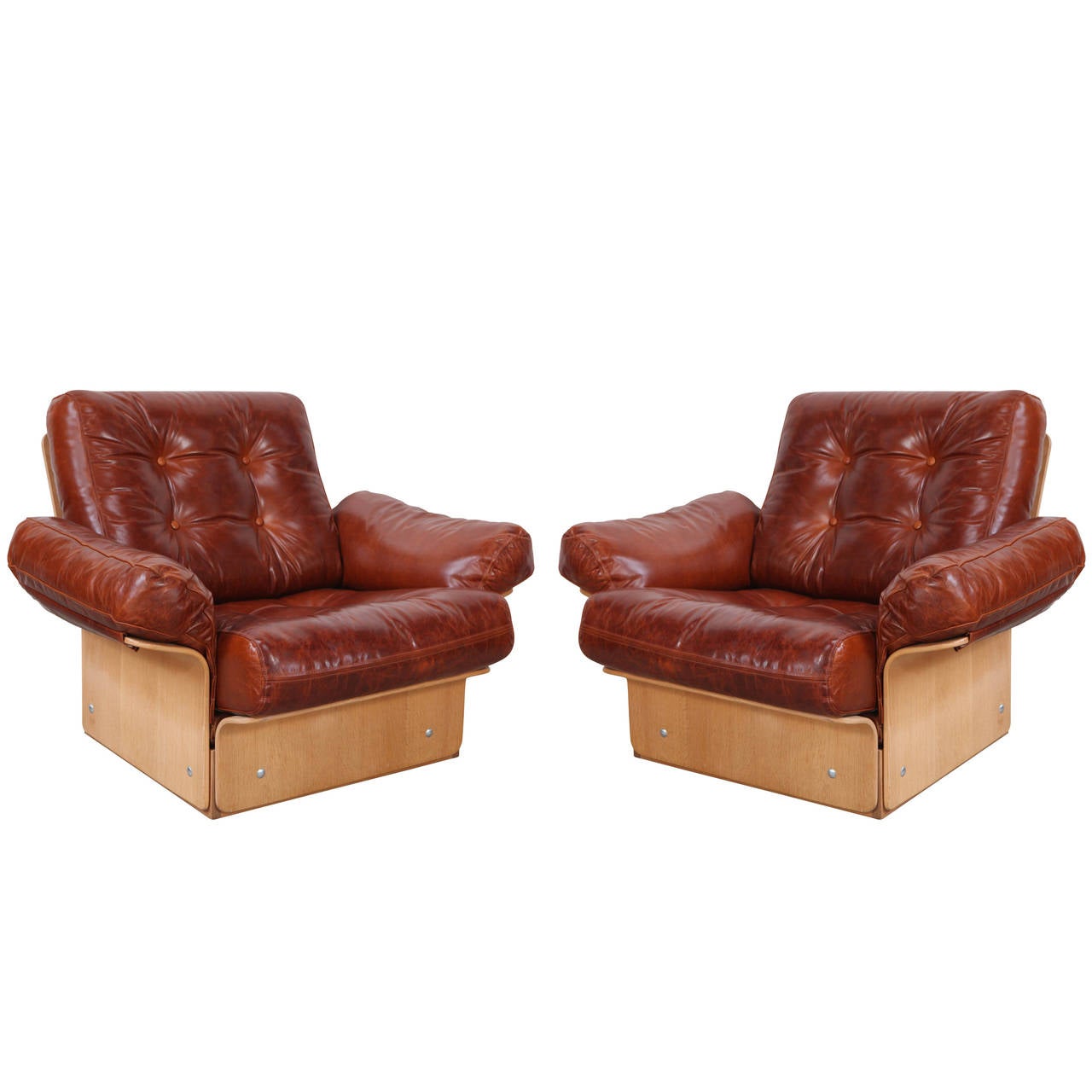 Pair of Blue Velvet Club Chairs at 1stdibs